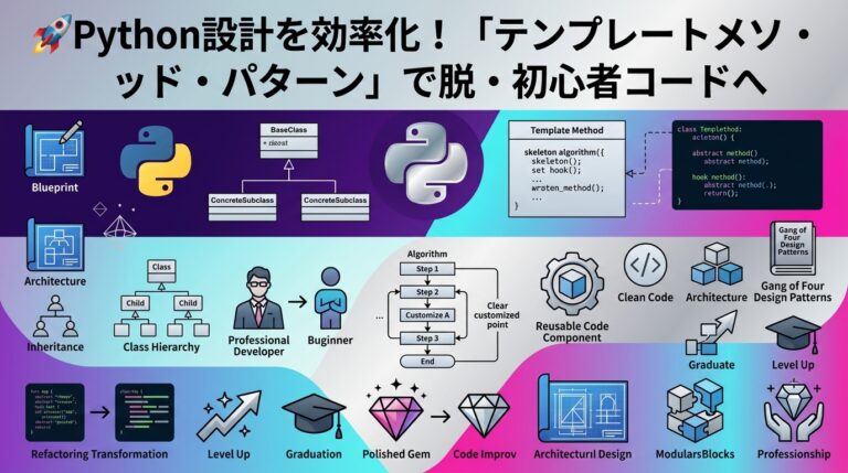 Pythonデザインパターン解説🎧テンプレートメソッドで効率化 | azablog -あざっきブログ-